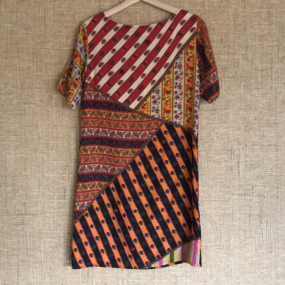 Anthropologie Embellished Patchwork Dress - Gem